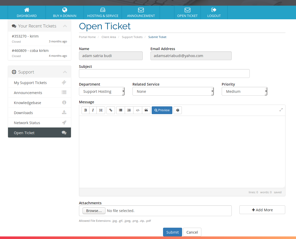 Apa itu support ticket pada billing system kami...?? - Jakhoster.com